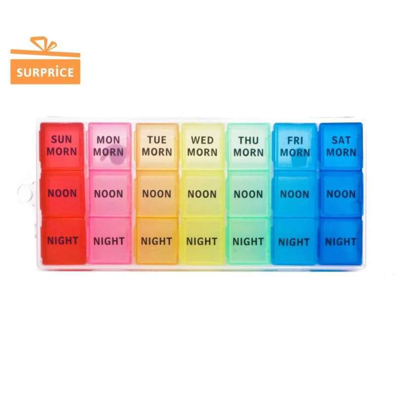Jual Kotak Obat Harian / Tempat Obat 21 Box / Kotak Obat Pelangi - 7d ...