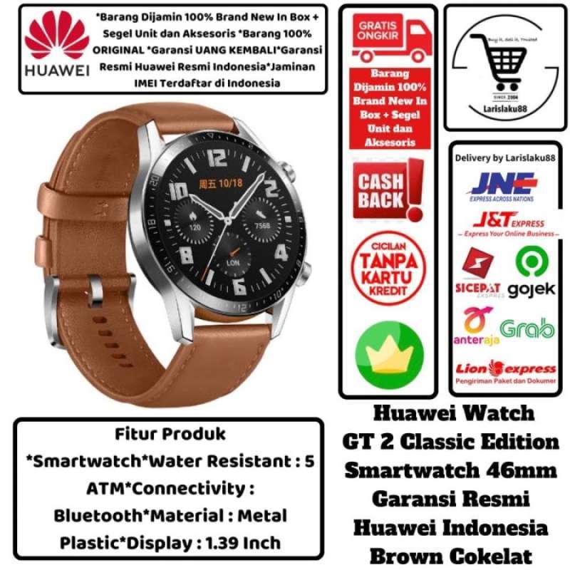 Jual Huawei Smart Watch GT 2 46mm Classic GT2 46mm Stainless Resmi ...