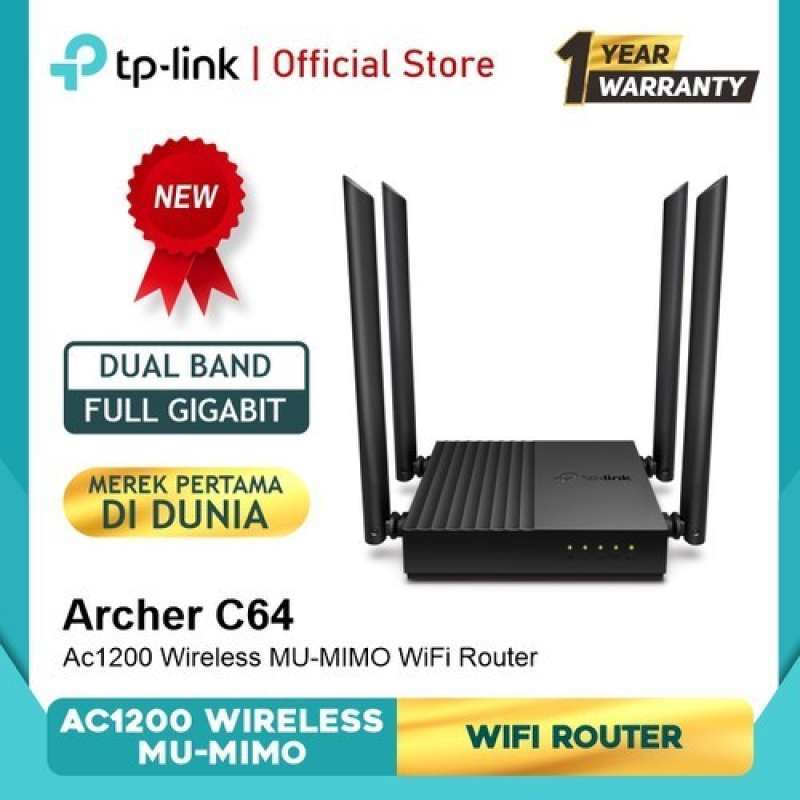 Jual Tp-link Archer C64 Ac1200 Wireless Mu-mimo Wifi Router Di Seller ...