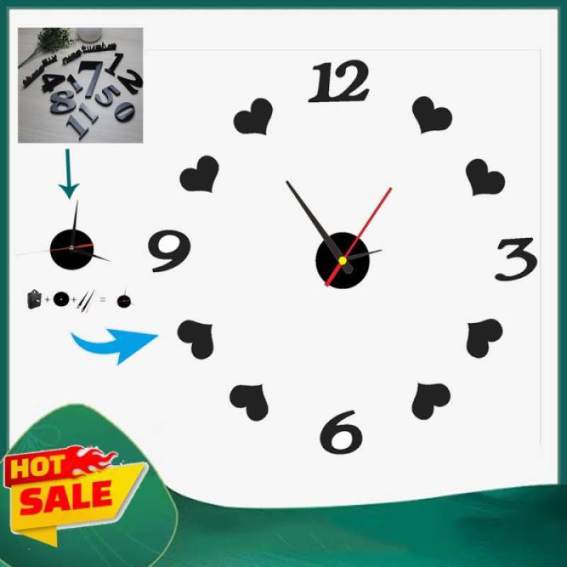 Promo Jam Dinding time diy 3D Frameless Large Wall Clock Dekorasi ...