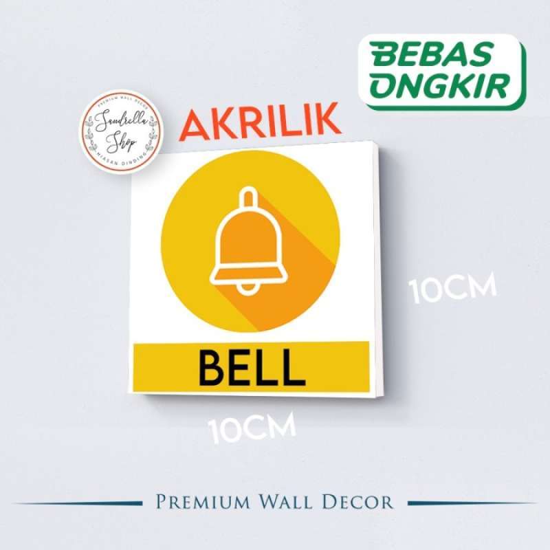 Promo Sign Bell Rumah Akrilik Tanda Bell Acrylic Dekorasi Penunjuk Bell ...