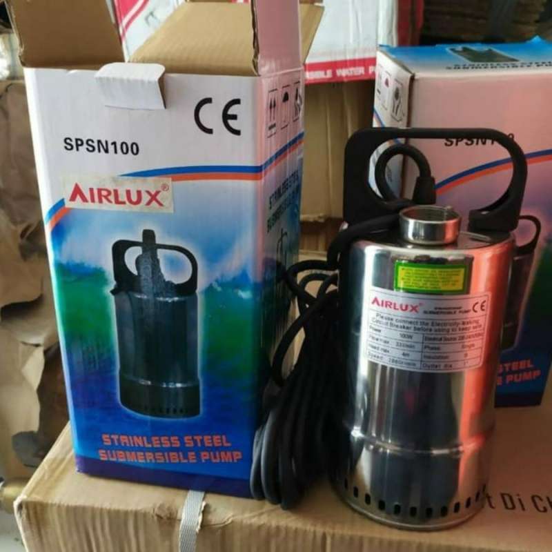 Jual pompa air Celup kolam ikan 100 Watt Pompa Airlux SPSN100 di Seller ...