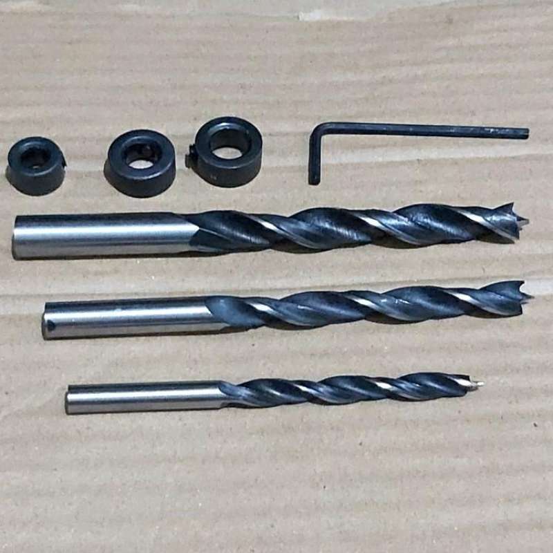 Jual Mata Bor Dowel Set 3Pcs 6, 8, 10mm with Stopper Mata Bor Kayu Set ...