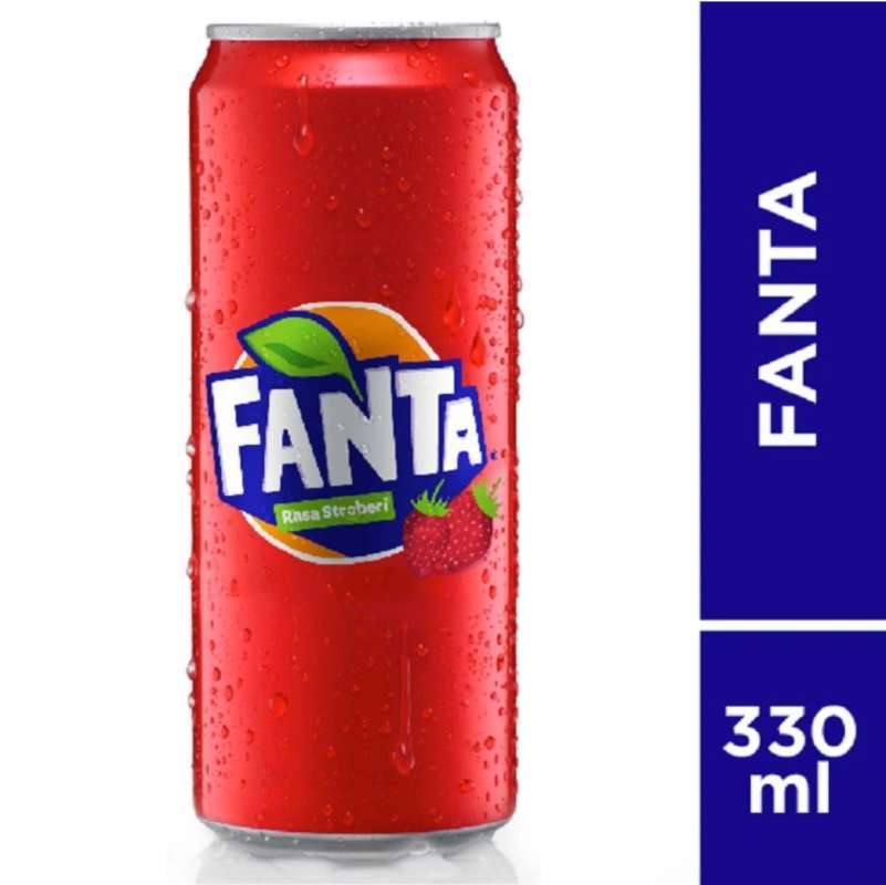 Jual FANTA strawberry can 330ml X 24PCS coca cola minuman bersoda 1 can ...