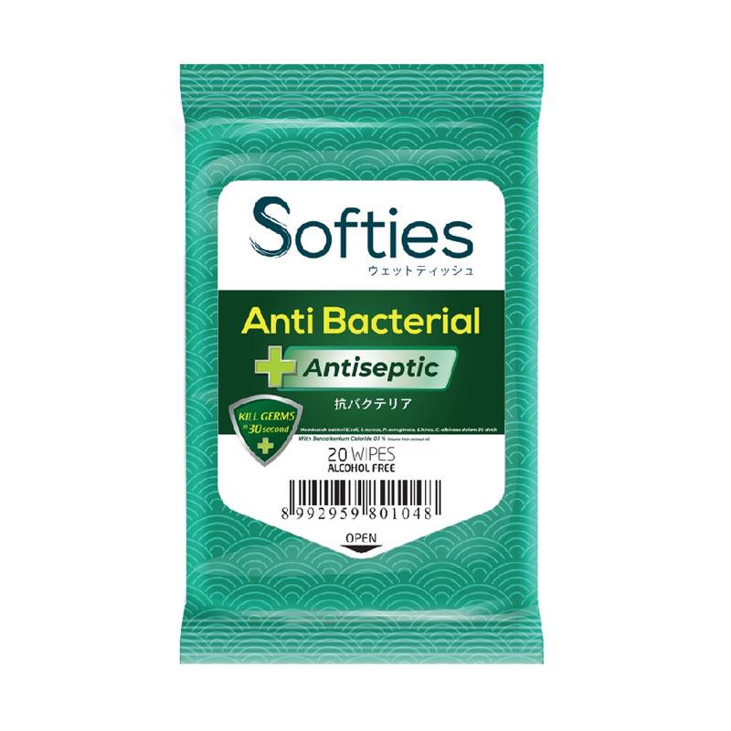 Jual Softies Antibacterial + Antiseptic Tisu Basah [20's] di Seller ...
