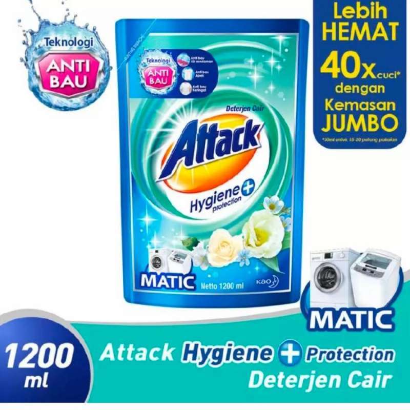 Jual ATTACK Hygiene Plus Protection Liquid Detergent Pouch 1.2l di Seller Elmon Shop - Kota ...