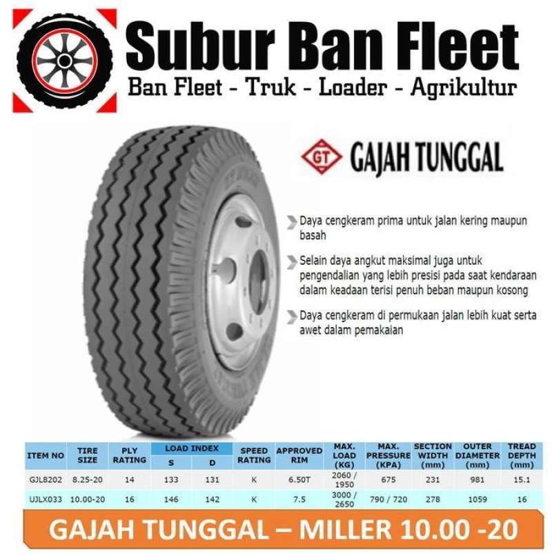 Promo [invoice] Gt Miller 1000 - 20 Ban Luar Truk Fuso Ukuran 10.00 R20 ...