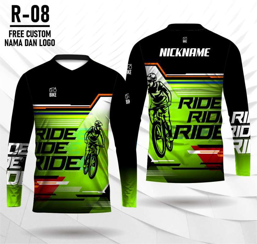 Promo Jersey Sepeda Ride Bike Baju Kaos Gowes Lengan Panjang - Xs Merah ...