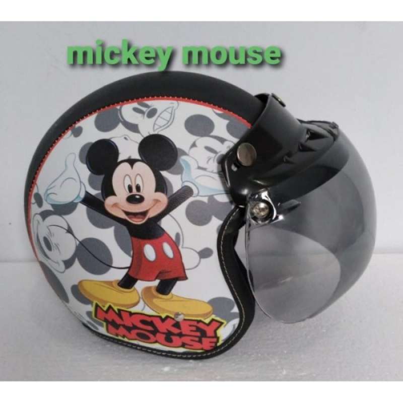Jual Tahun ini aja kak Helm anak retro kaca bogo motif mickey mouse ...