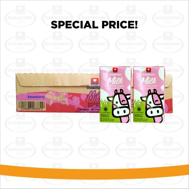 Jual DIAMOND UHT MILK STRAWBERRY 125 ML - SPECIAL PRICE di Seller ...