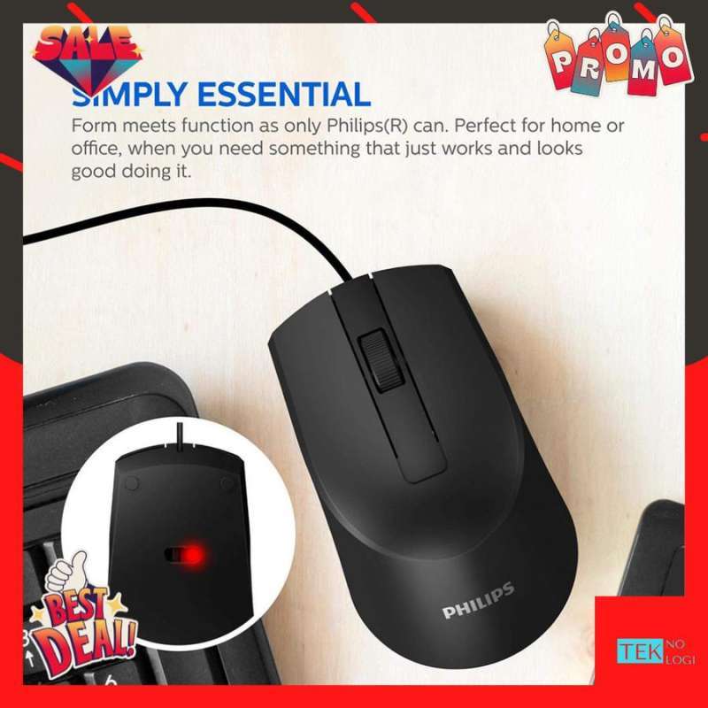 Jual Philips Mouse M104 Wired Optical 1000 DPI di Seller tokoteknologi ...