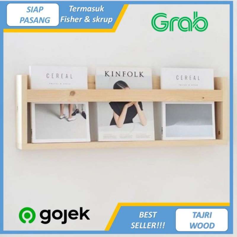 Promo RAK BUKU DINDING MINIMALIS / RAK BUKU GANTUNG Kayu Mini Tempel ...