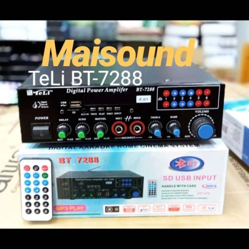 Promo AMPLIFIER KARAOKE TELI BT 7288 AMPLI TELI BT7288 BLUETOOTH USB SD ...
