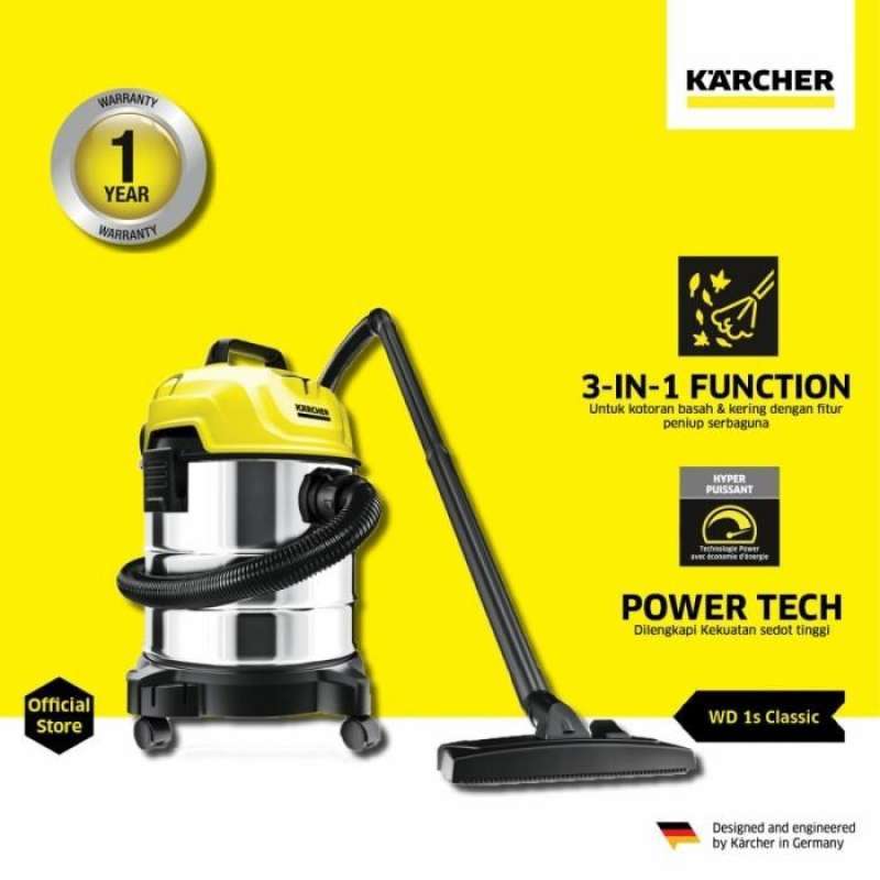 Jual Mesin Vacuum Cleaner WD 1S Classic KARCHER Vacuum Wet and Dry 1300 ...