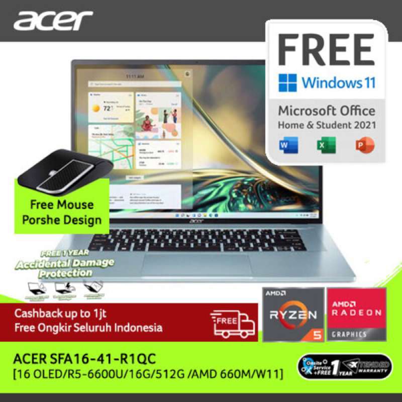 Promo Acer Laptop Swift Edge 16 Inch Oled Ultrathin Laptop Sfa16-41 ...