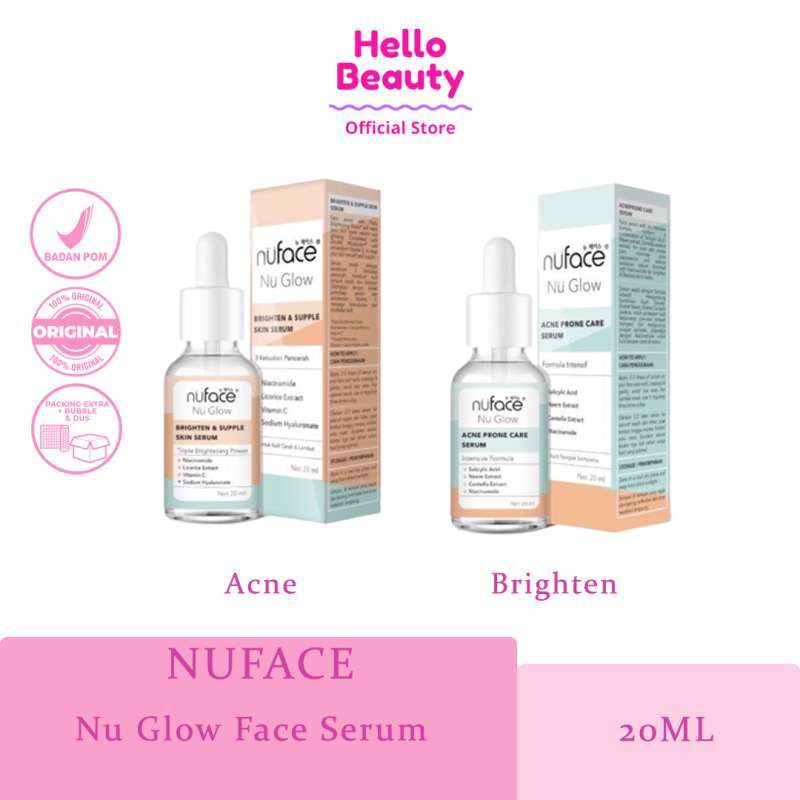 Promo Nuface Nu Glow Liquid Brighten & Supple | Acne Prone Care Serum 20ml - NuGlow Brighten ...