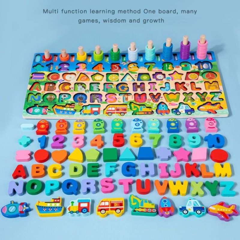 Jual Mainan Edukasi Aneka Papan Puzzle Montessori 7 In 1 Wooden ...