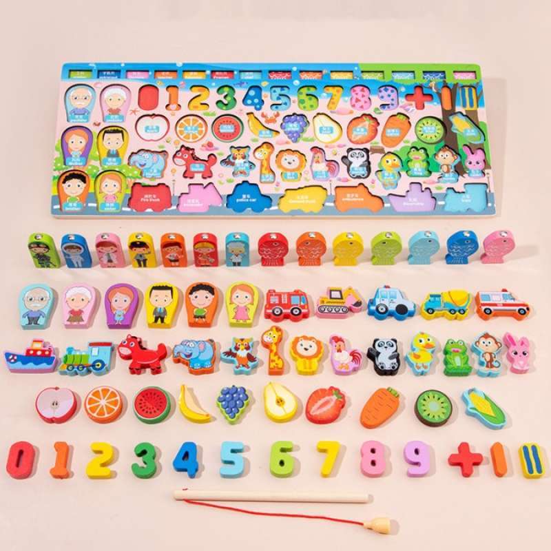 Jual Mainan Edukasi Aneka Papan Puzzle Montessori 7 In 1 Wooden ...