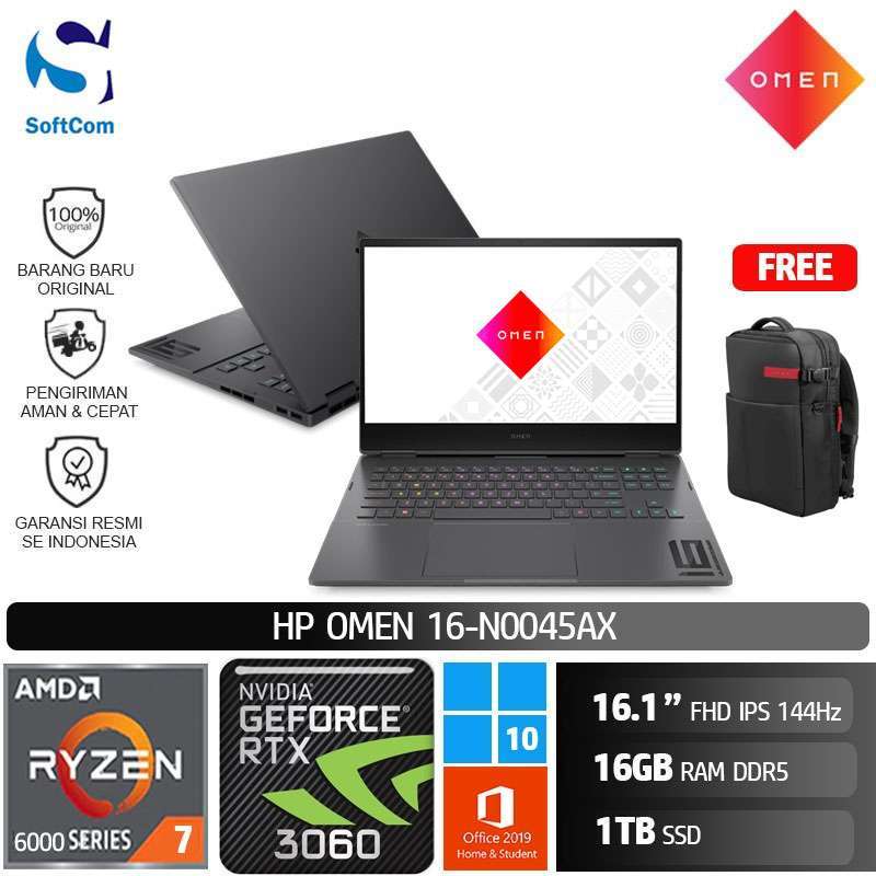 Jual Hp Omen 16 N0045ax Laptop Gaming [amd Ryzen 7-6800h/16gb/1tb Ssd ...
