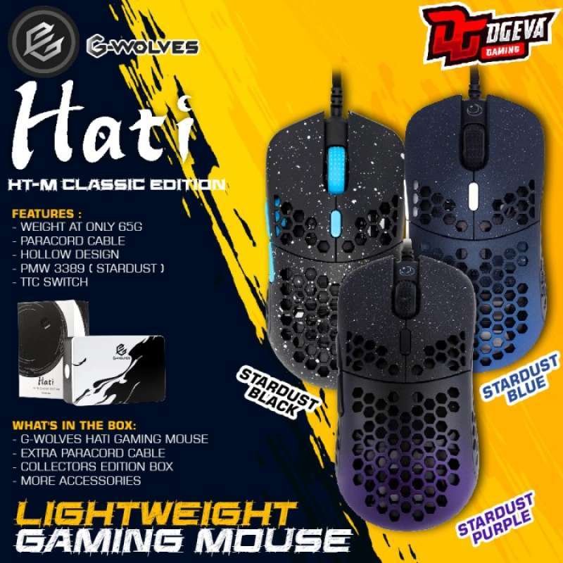 Promo G-Wolves / Gwolves Hati Stardust Ultra Lightweight Wired Gaming ...