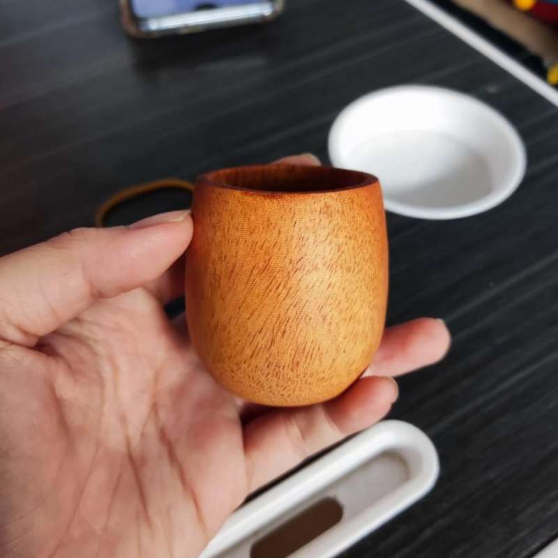 Jual Gelas Kayu Sloki Gelas Kayu Kopi One Shot Gelas Kayu Teh - Oval di ...