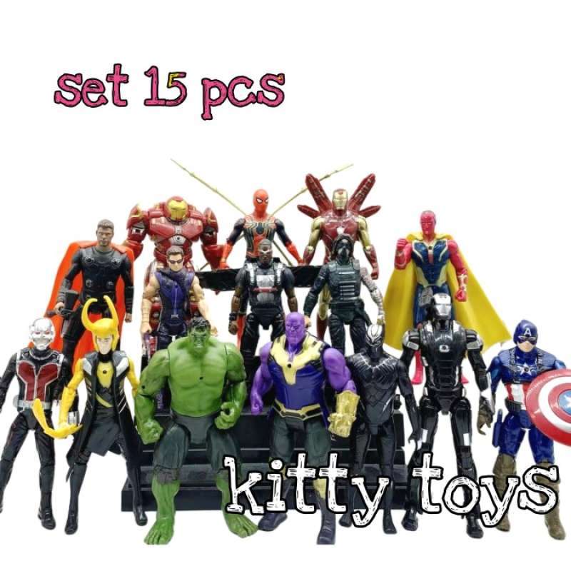 Promo Action Figure Marvel Set Avengers Thanos Hulk Dead Pool Xman ...