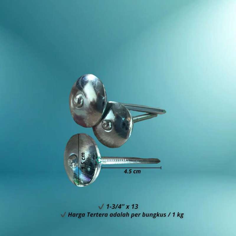 Jual Paku Seng Payung 1-3/4x13 Inch 2x12 (JUAL PER KG) Paku Payung di ...