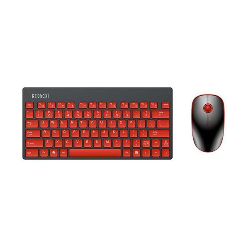 Jual ROBOT KM3000 Wireless Desktop Keyboard and Mouse - Red di Seller ...