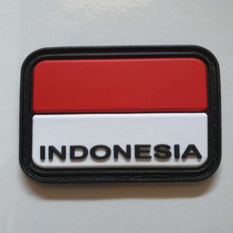 Jual Patch Rubber Logo Bendera Merah Putih Tulisan Indonesia 3d Di ...