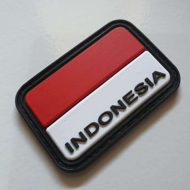 Jual Patch Rubber Logo Bendera Merah Putih Tulisan Indonesia 3d Di ...