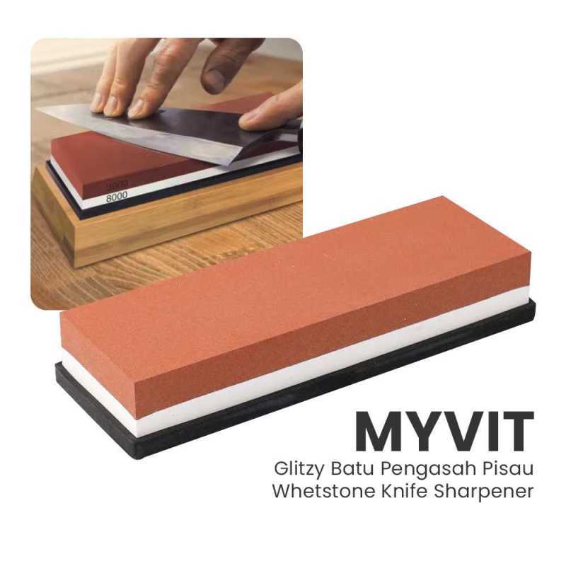Promo GLO - MYVIT Glitzy Batu Pengasah Pisau Whetstone Knife Sharpener ...