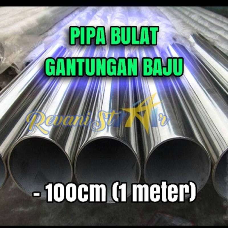 Promo Ukuran 1 meter Pipa besi bulat gantungan baju stainless hanger ...