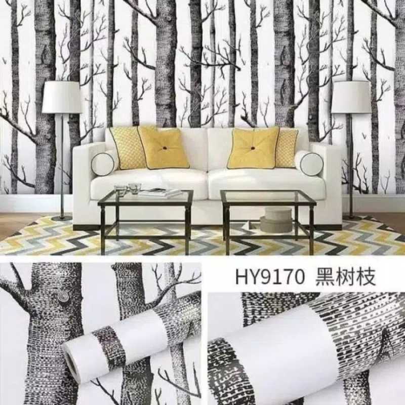 Promo Wallpaper Dinding Batang Ranting Pohon Hitam 10m X 45cm Diskon 5% ...