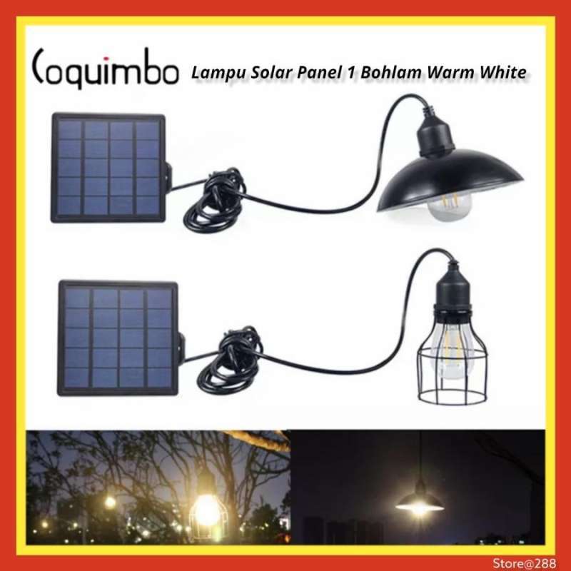 Jual Lampu Led Solar Panel Cell Tenaga Surya Bohlam Gantung Taman Pijar ...