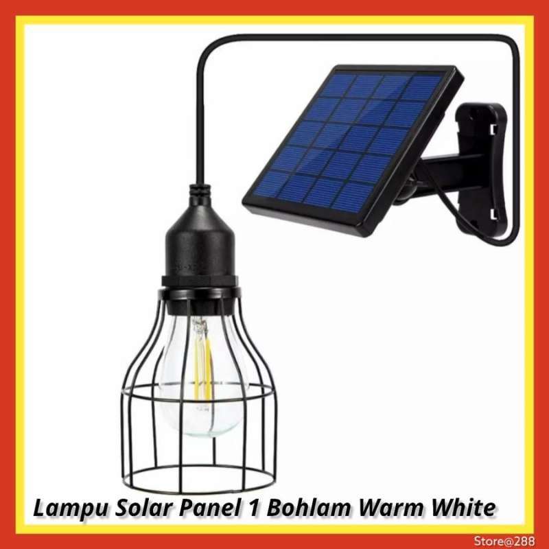 Jual Lampu Led Solar Panel Cell Tenaga Surya Bohlam Gantung Taman Pijar ...