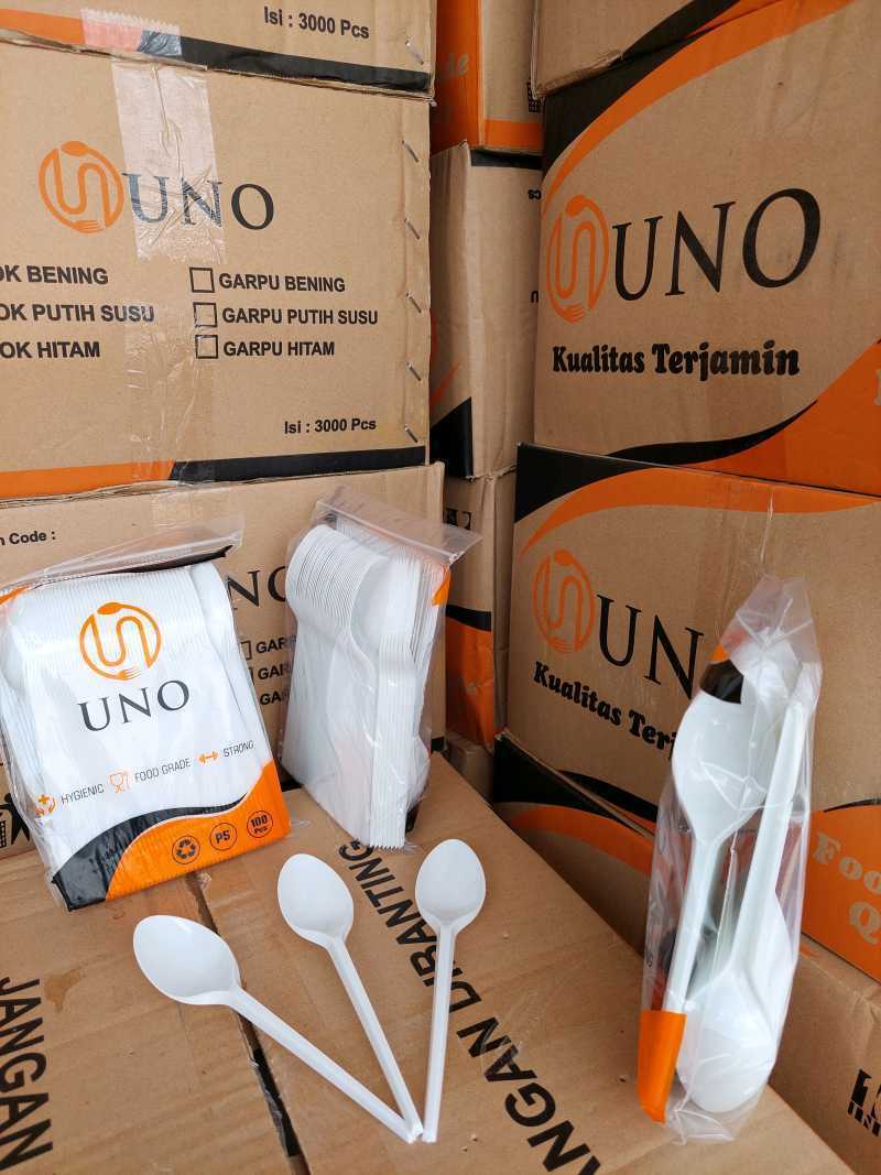 Jual 1 Dus Isi 120 Pack (@25pcs) / 3000 Pcs Sendok Makan Panjang Uno ...