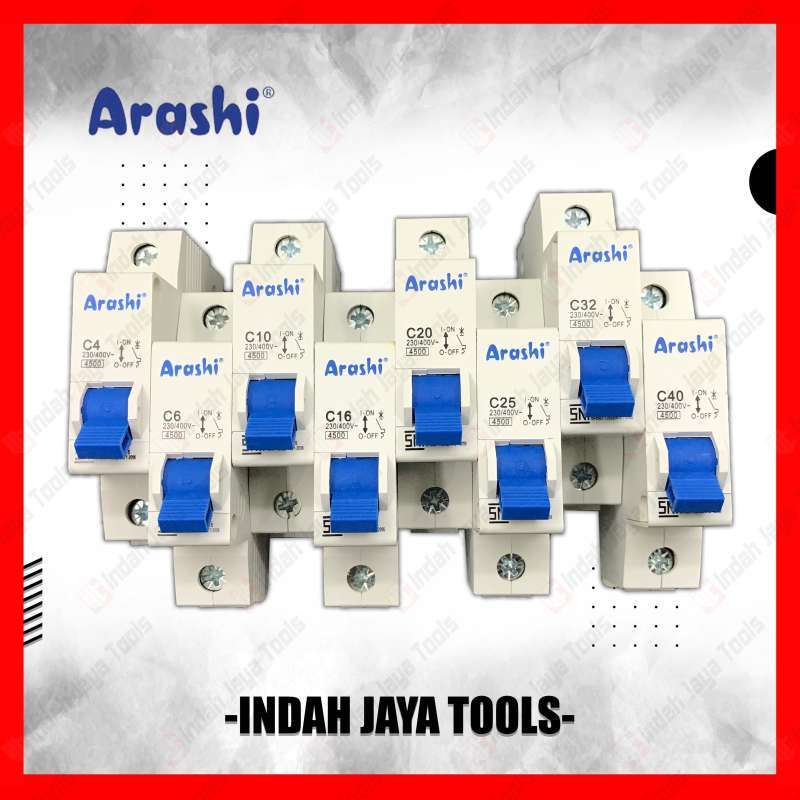 Jual ARASHI MCB 1 Phase 4 6 10 16 20 25 32 40 Ampere MCBA 1P SNI - MCB 16A / C16 di Seller Indah ...