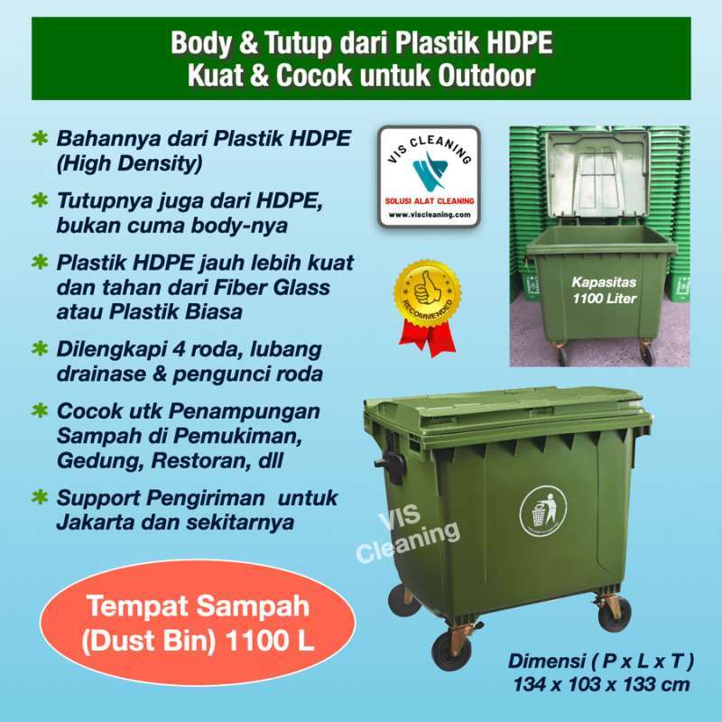 Jual Tempat Sampah Plastik HDPE 1100 L ( Plastic Dust Bin ) di Seller ...