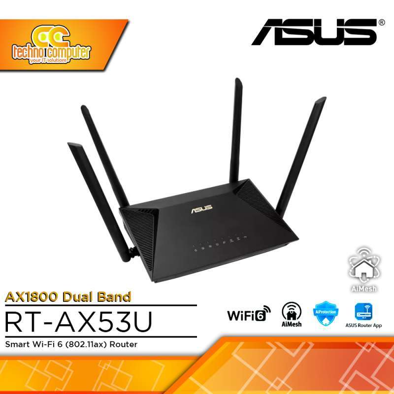 Jual Router Asus Rt-ax53u Dual Band Wifi 6 Ax1800 Wireless Router Di ...