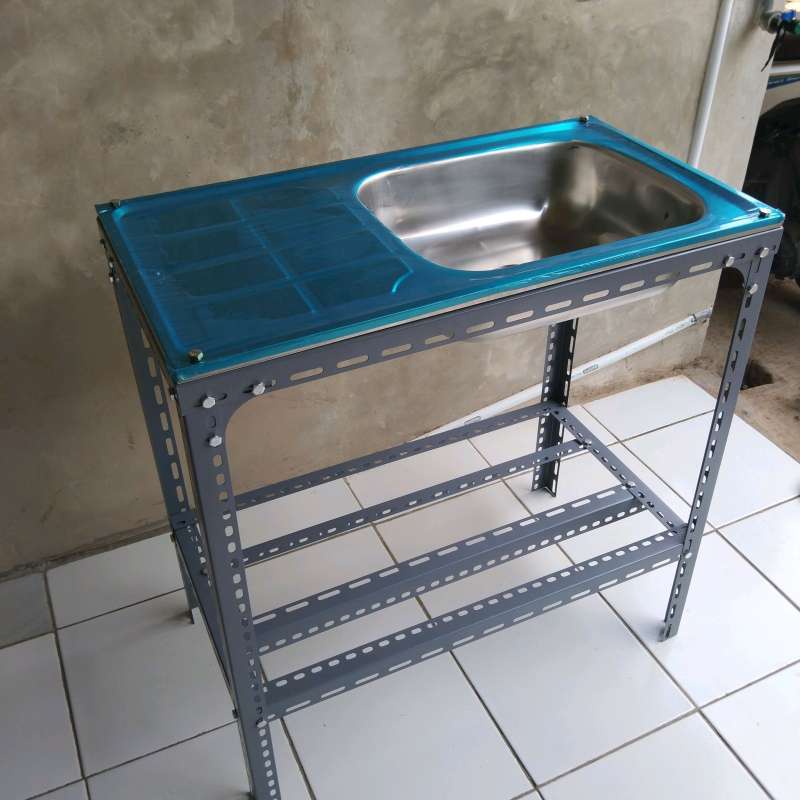 Jual Wastafel Portable Kitchen Sink Stainless Lengkap Model Baru 100cm ...