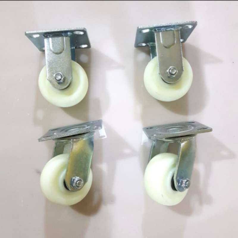 Jual Roda Nilon Heavy Duty 4 inch 2 Hidup 2 Mati ( Beban 800kg ) di ...