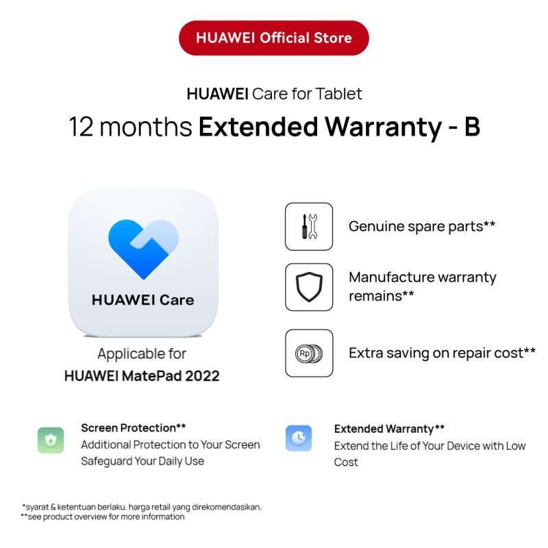 Jual Huawei Care Tablet 12 Months Extended Warranty - B Di Seller ...