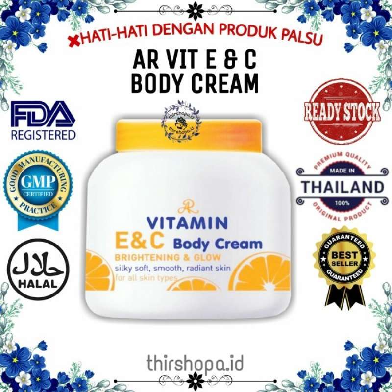 Jual (ready & Original) Ar Vitamin E & C Brightening Body Cream 200gr ...