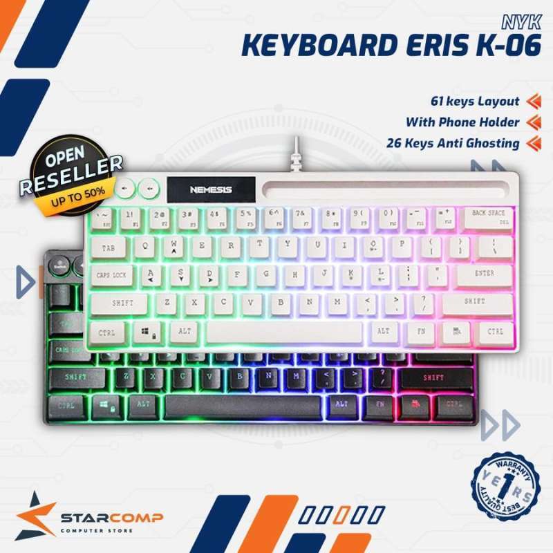 Jual Keyboard NYK Nemesis Eris K-06 K06 RGB Keyboard Gaming TKL RGB di Seller Starcomp Semarang ...