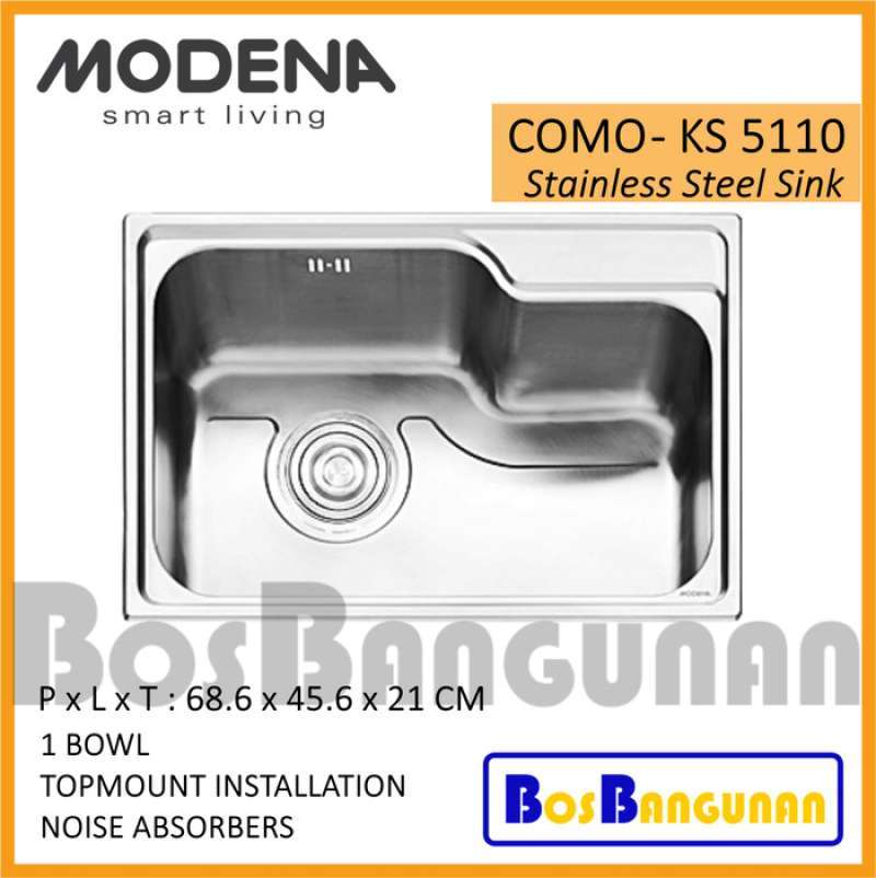 Promo Bak Cuci Piring Stainless Modena Ks5110 / Modena Sink Como Ks ...