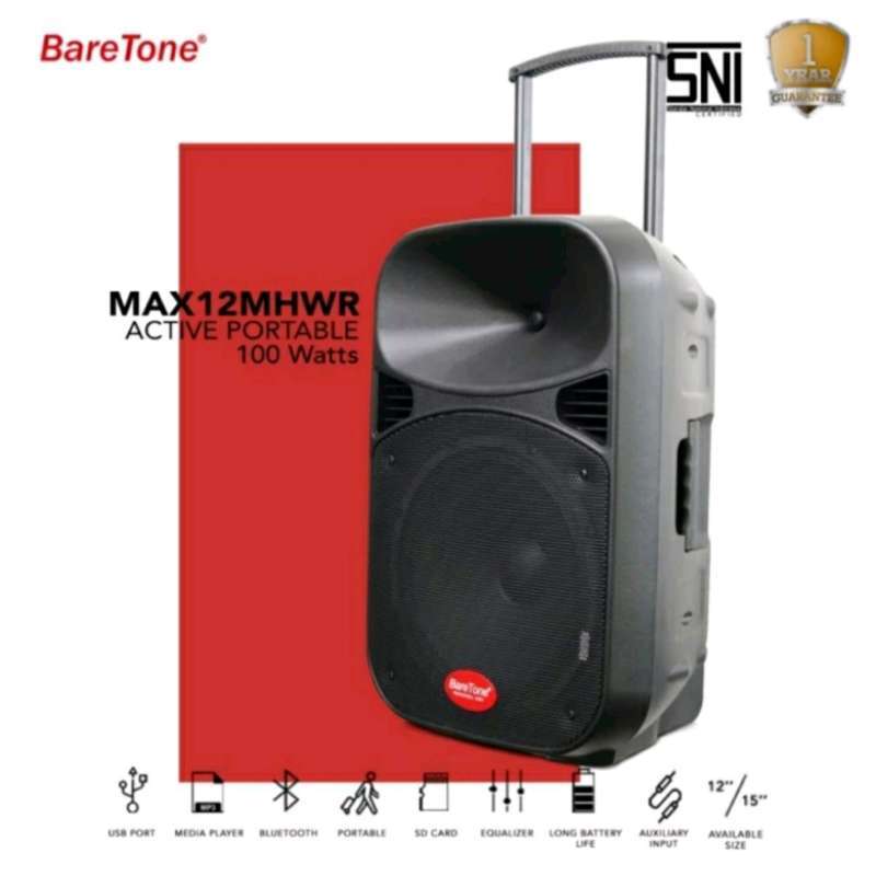 Jual speaker portable original baretone max12mhwr speaker karaoke 12 ...