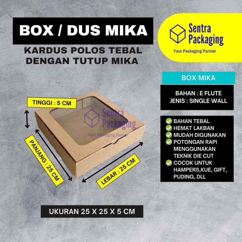 Jual Box Mika 25x25x5 cm (isi 10 pcs) / Kardus Die Cut Mika / Dus Kue ...