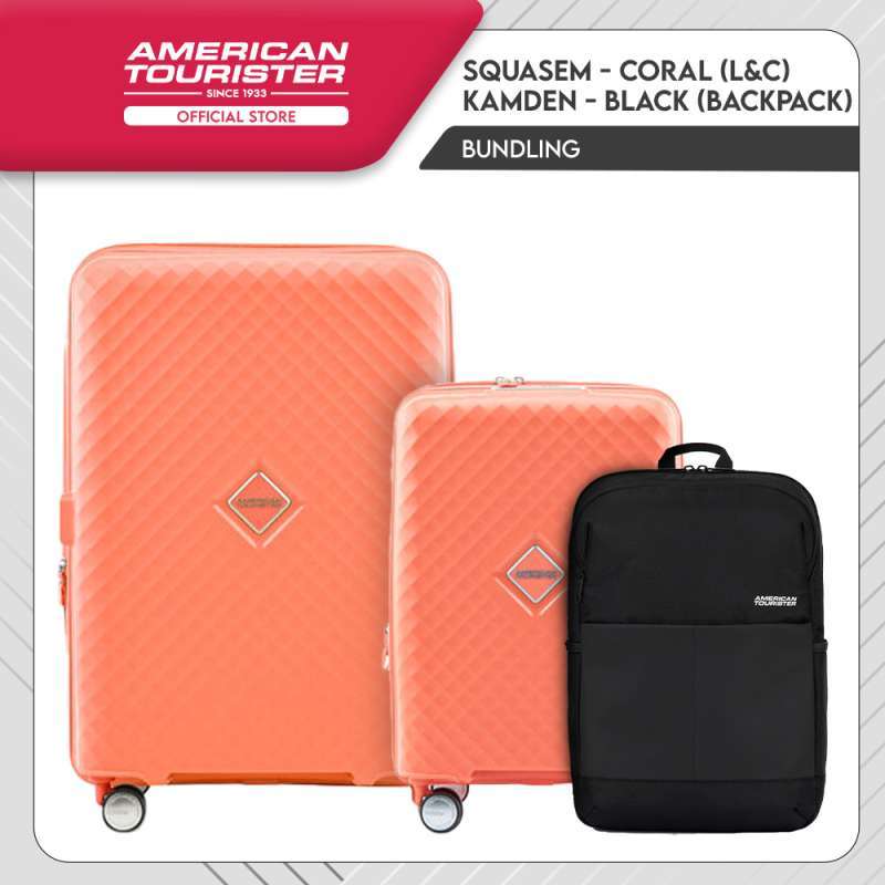 Jual Bundle American Tourister Squasem Cabin, Large Bright Coral ...