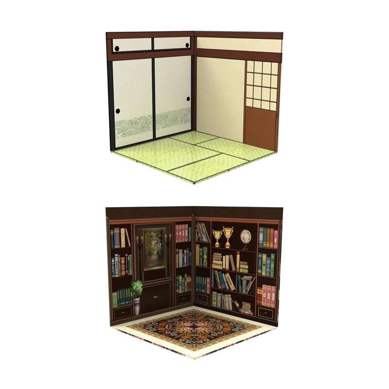 Jual 2x 1:12 Backdrop Scene Model Collection Layout Display Study Room ...