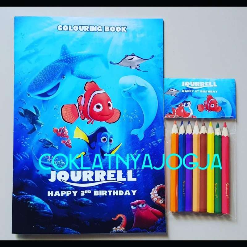 Jual Set Buku Aktivitas & Pensil Warna Plastik isi 8 Tema Finding Nemo ...